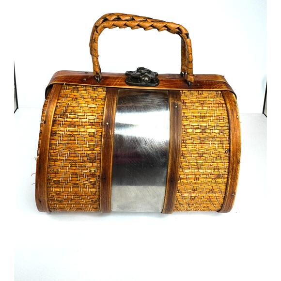 None and/or Unknown | Bags | 95s Rattan Wood Weave And Stainless Steel ...